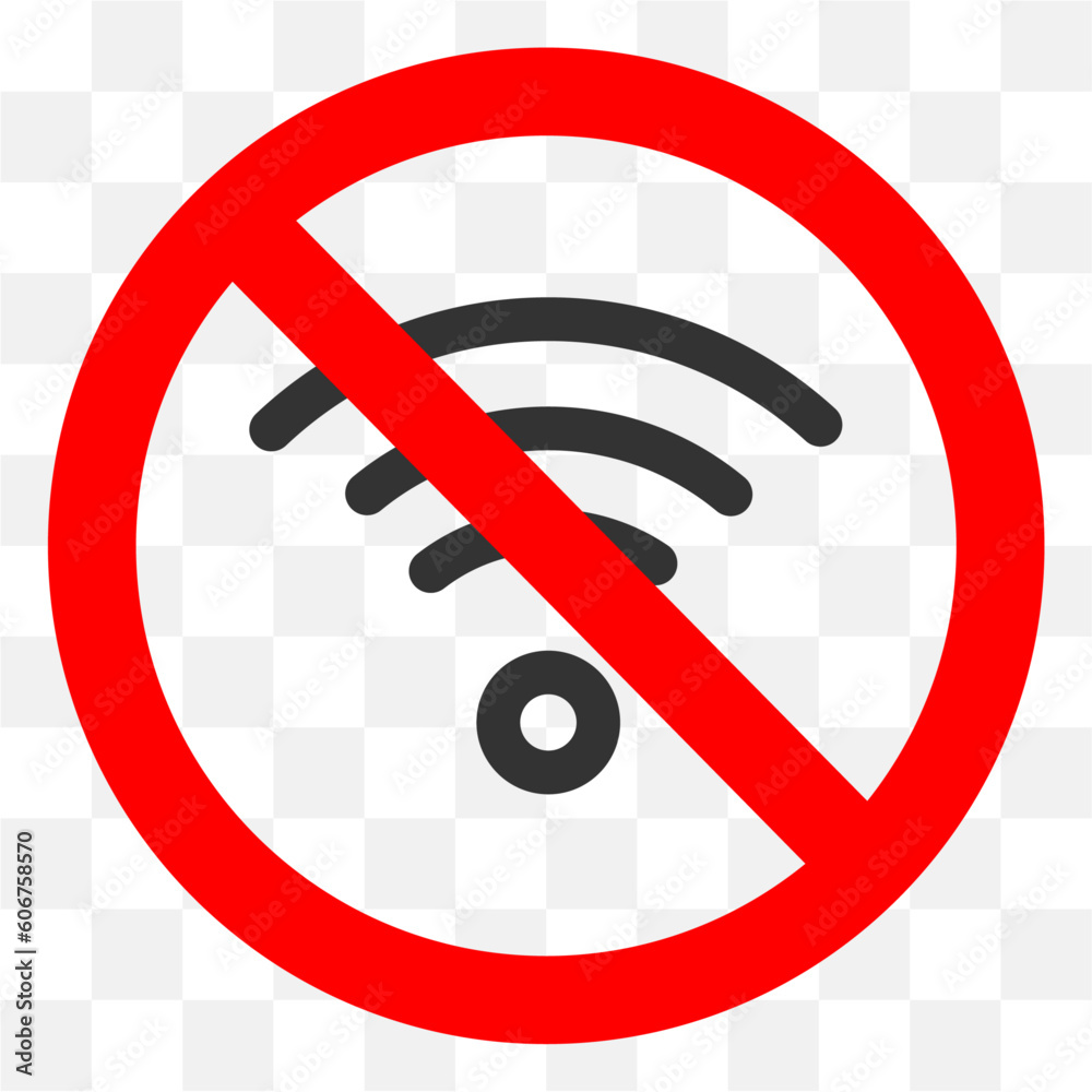 Wifi icon for no internet connection concept. Easily editable line icon ...