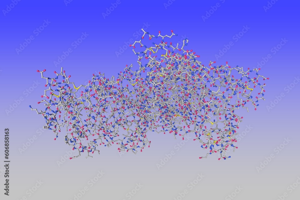 Human serum albumin complexed with hexadecanoic acid (palmitic acid ...