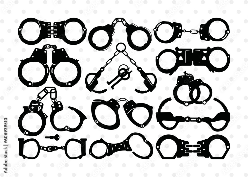 Handcuff SVG, Cuffs Silhouette, Police Handcuffs Svg, Prison Handcuffs ...