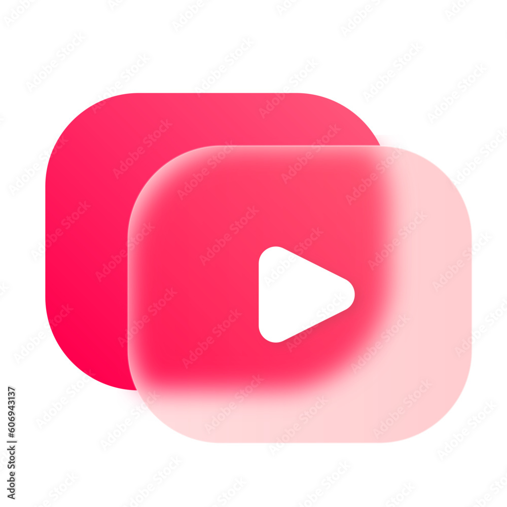 Play Button Glassmorphism UI Icon Sign and Symbol Design Illustrator ...