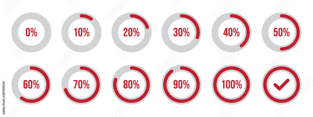 Circle loading and circle progress collection. Set of circle percentage ...
