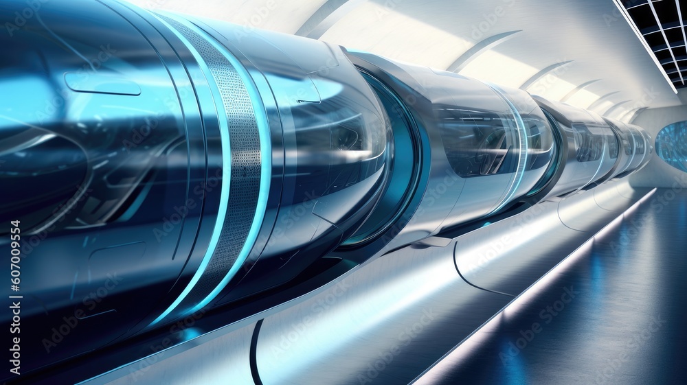 Hyperloop: An image illustrating the hyperloop transportation system ...