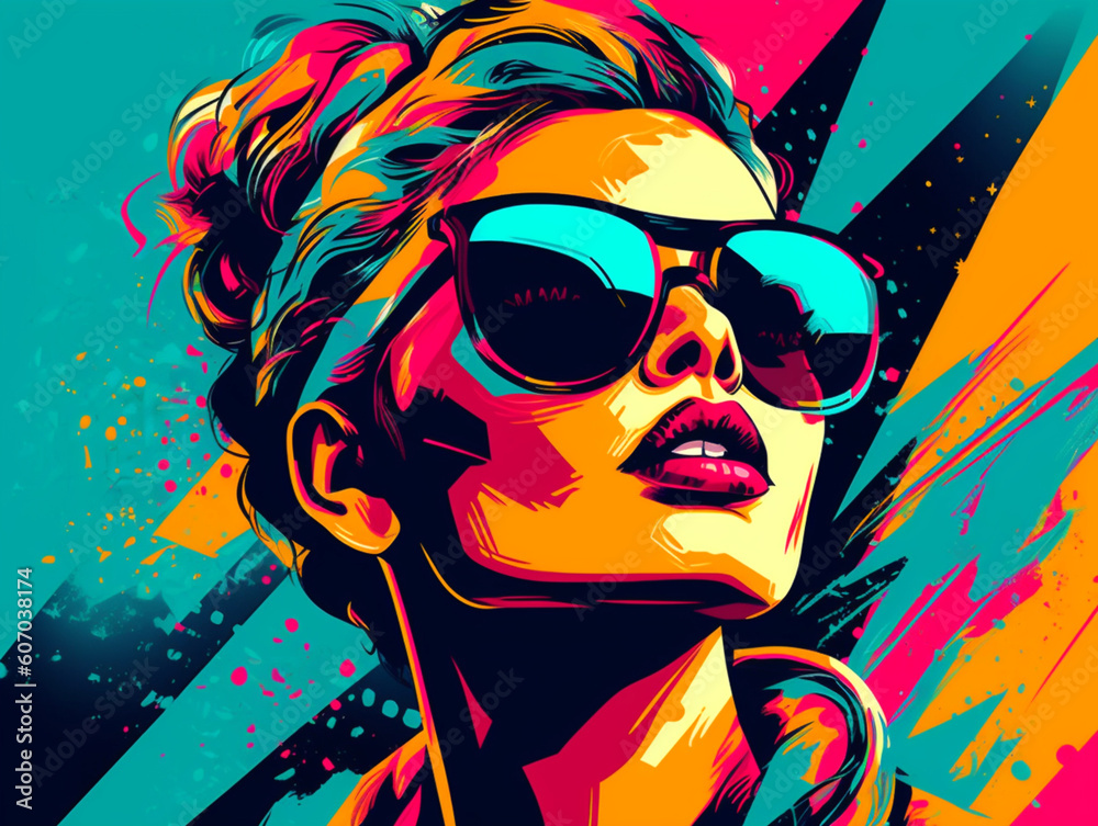 Abstract Paint Splash Fashion Model in many Colours. Creative Glamorous ...