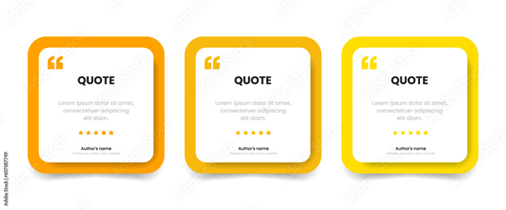 3D bubble testimonial banner, quote, infographic. Social media post ...