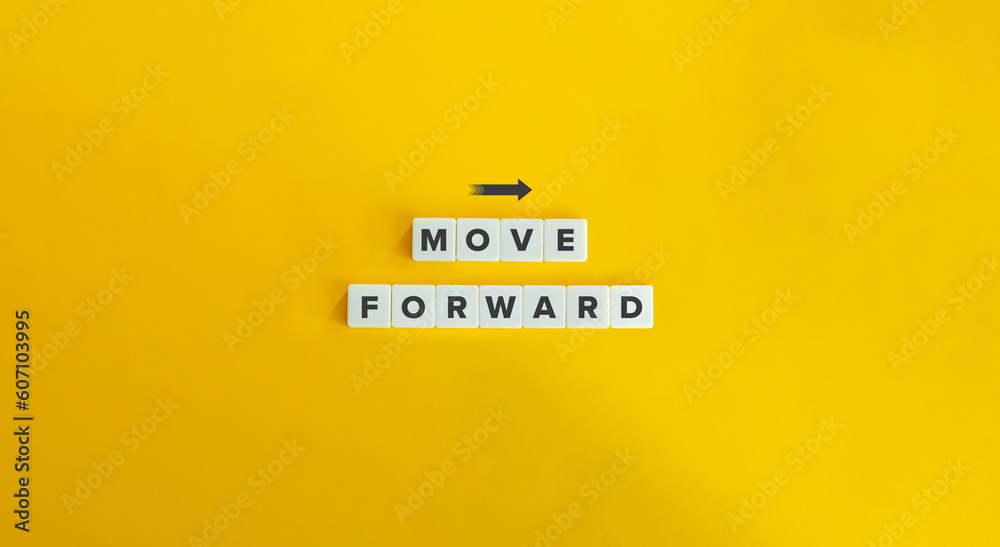 Move Forward and Make Progress Banner and Concept. Block Letter Tiles ...