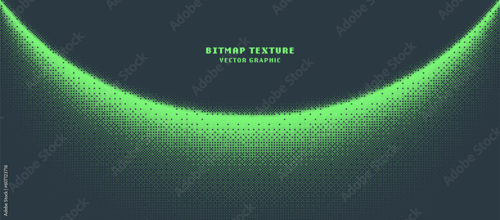 Стоковое векторное изображение «Dither Pattern Bitmap Texture Semicircle Border Vector Wide ...