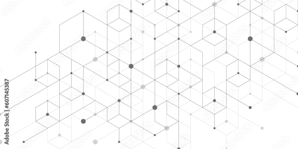 Modern technology vector illustration with square grid. Technology ...