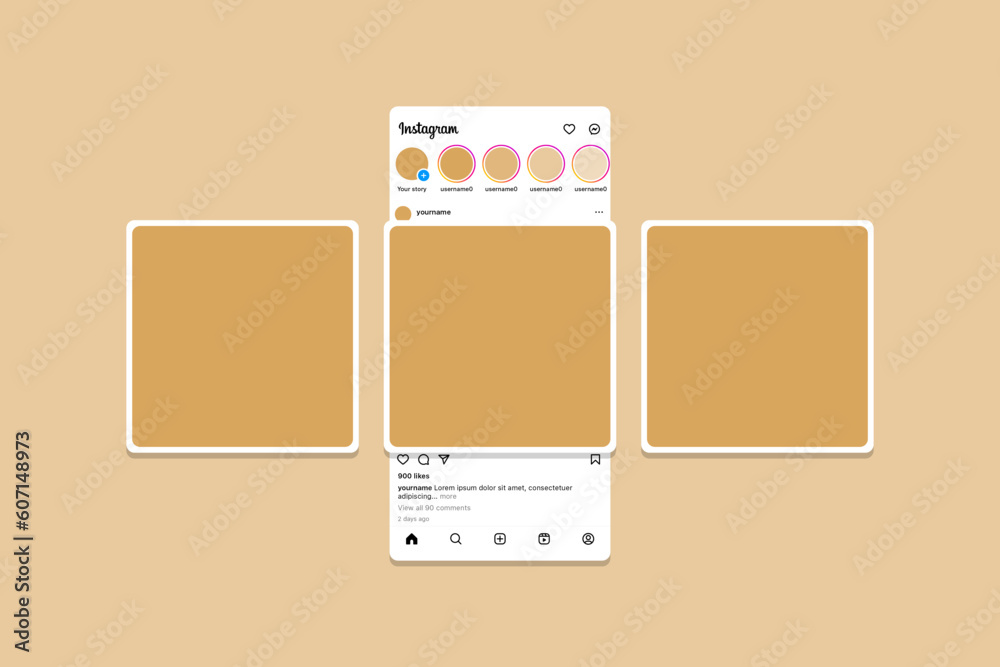 instagram post mockup frame. social media and social network mock up ...