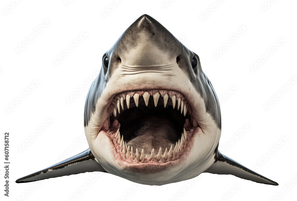 Megalodon Front View Isolated on Transparent Background - Generative AI ...