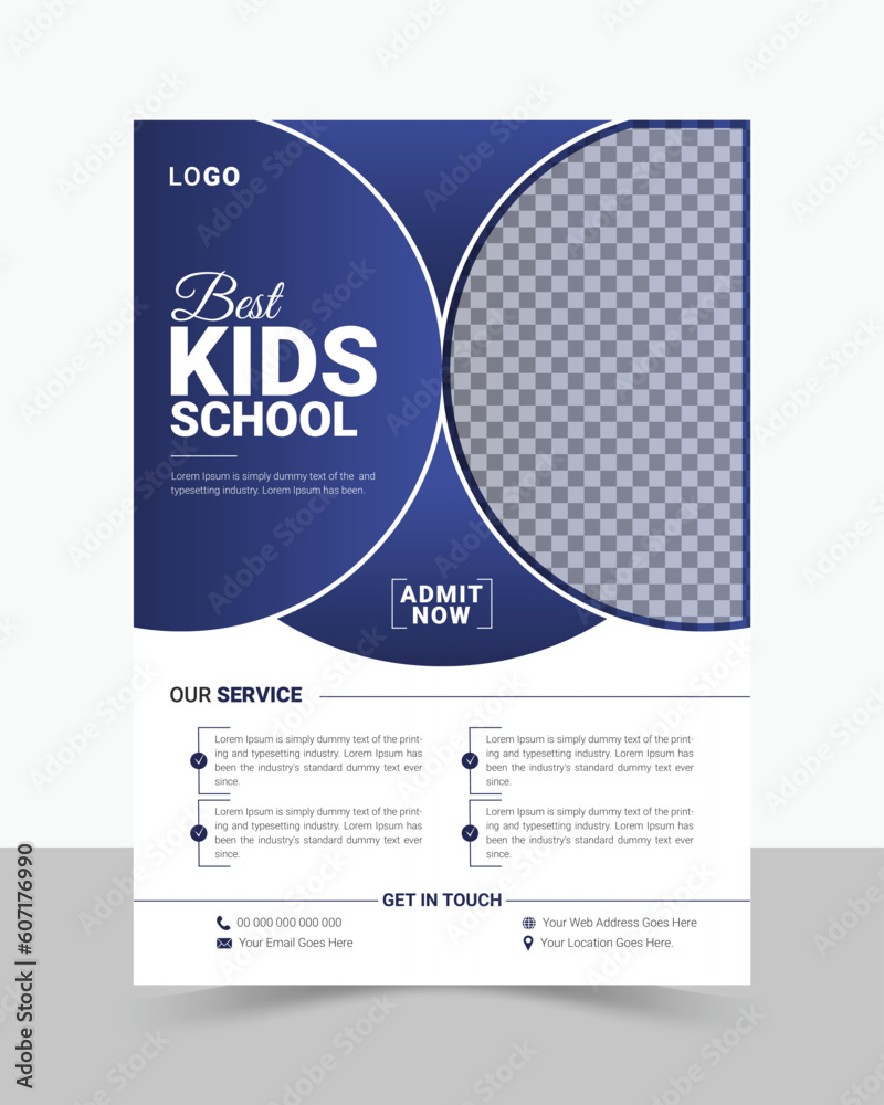 Kids, Children, Child School Admission Flyer Template, Layout Design ...