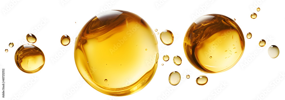 Drops of vegetable oil, isolated. Stock Illustration | Adobe Stock