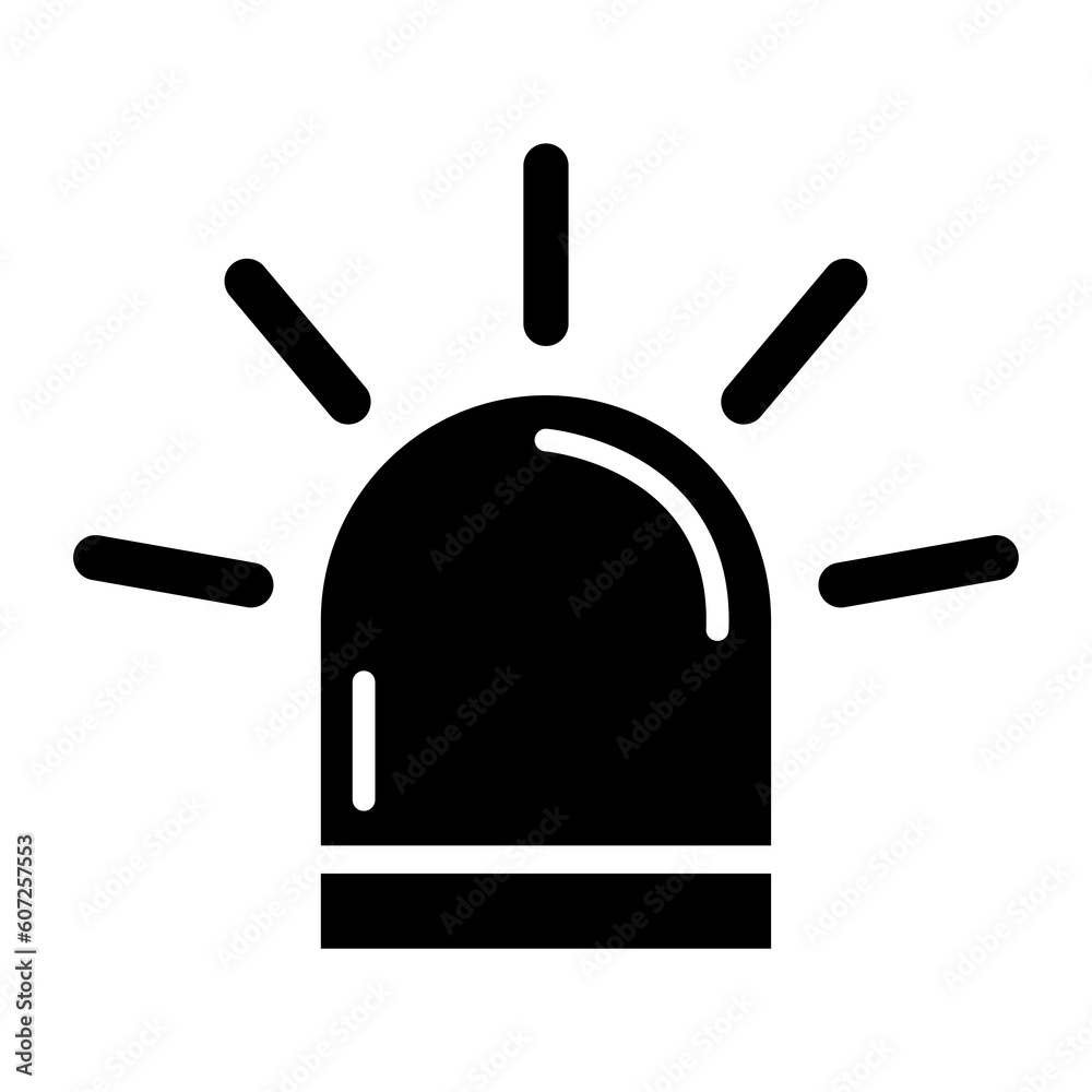 Siren fire alarm sign, signal danger light symbol, ambulance police ...