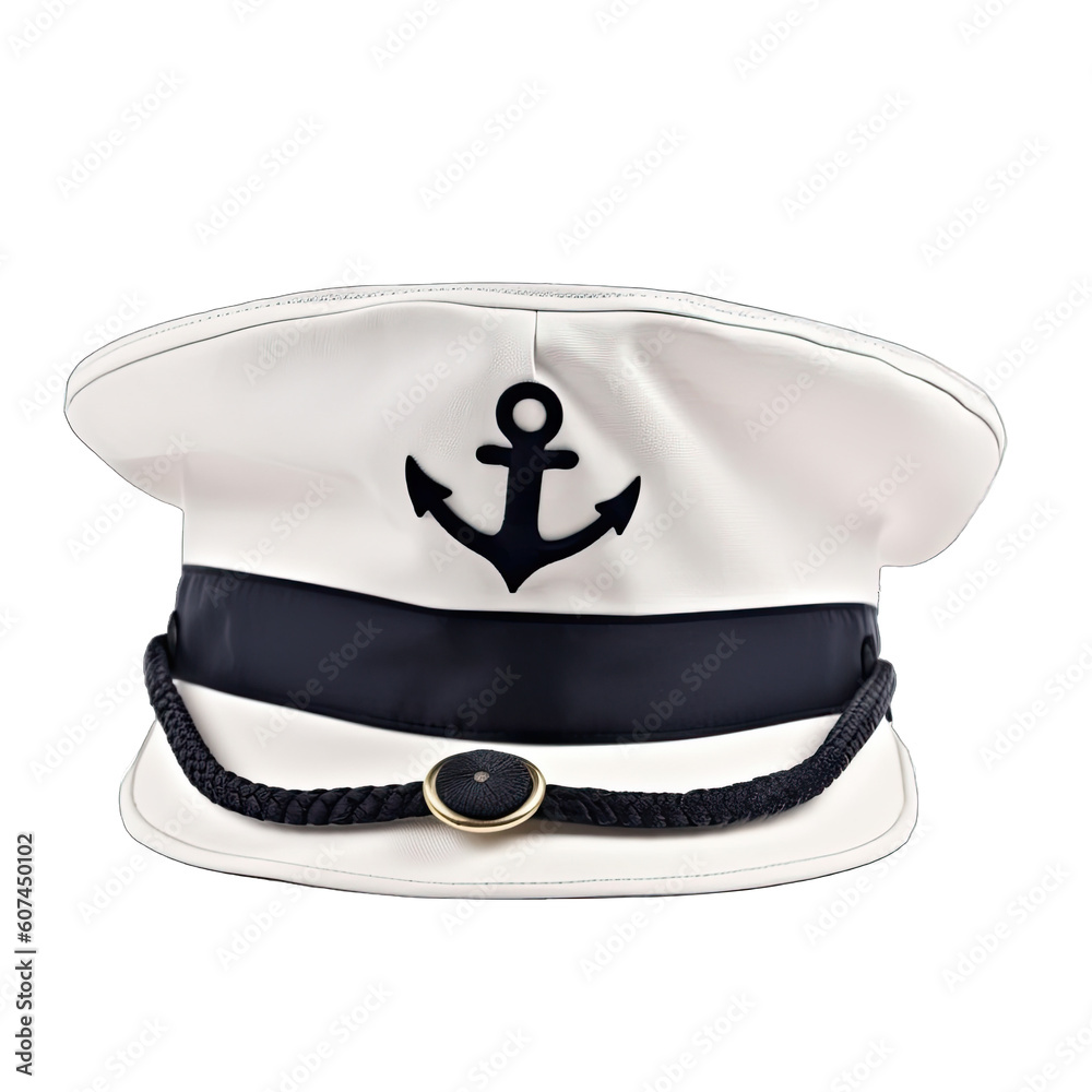 Captain sailor hat. Navy captain hat isolated on transparent background ...