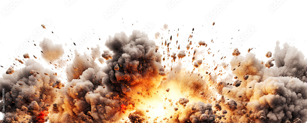 Explosion border isolated on transparent background - Generative AI Stock Illustration | Adobe Stock