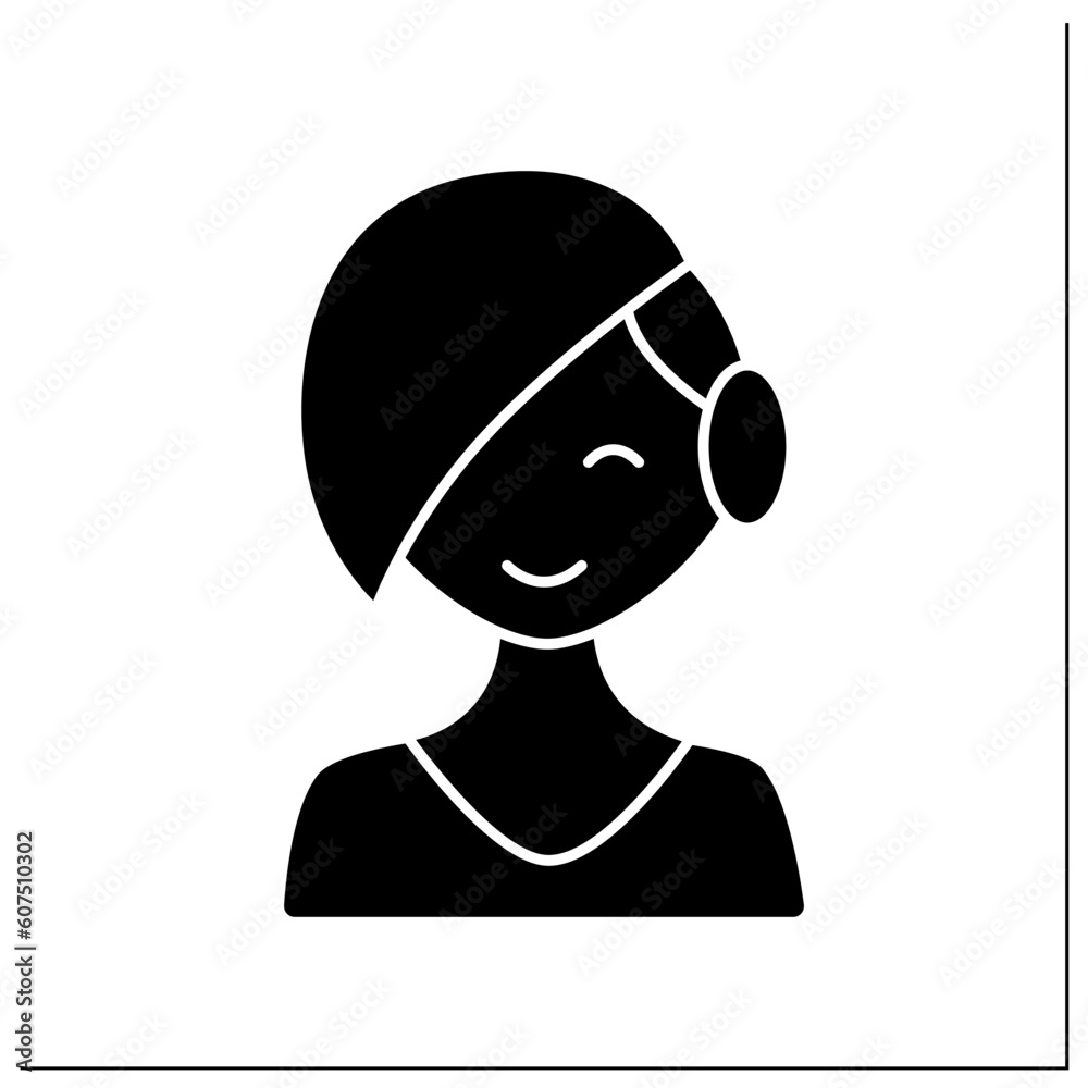 Times of life glyph icon. Puberty period. Young girl grow up. Teenager ...