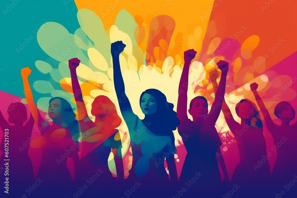 Illustration of female empowerment , Female power , diversity, strong ...