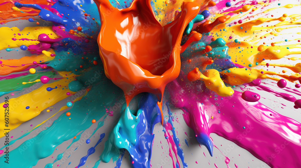 Abstract colorful paint splash 4k wallpaper. AI Stock Illustration ...