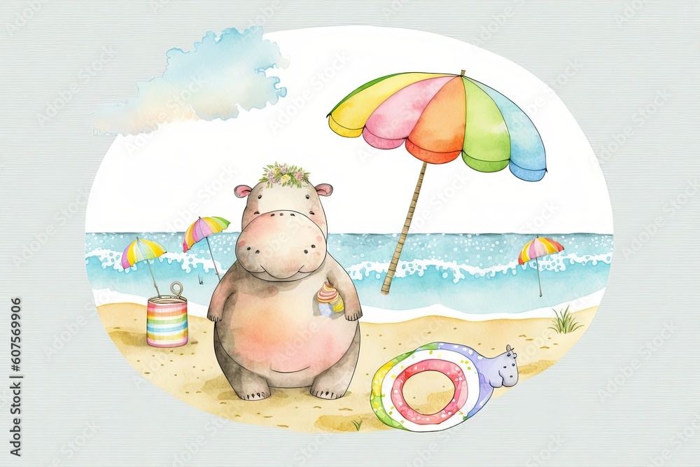 Stock-Illustration „summer clipart with a cartoon figure featuring an ...