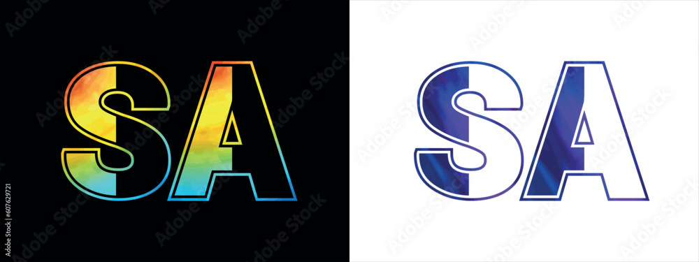 Letter SA logo design vector template. Creative modern luxurious ...