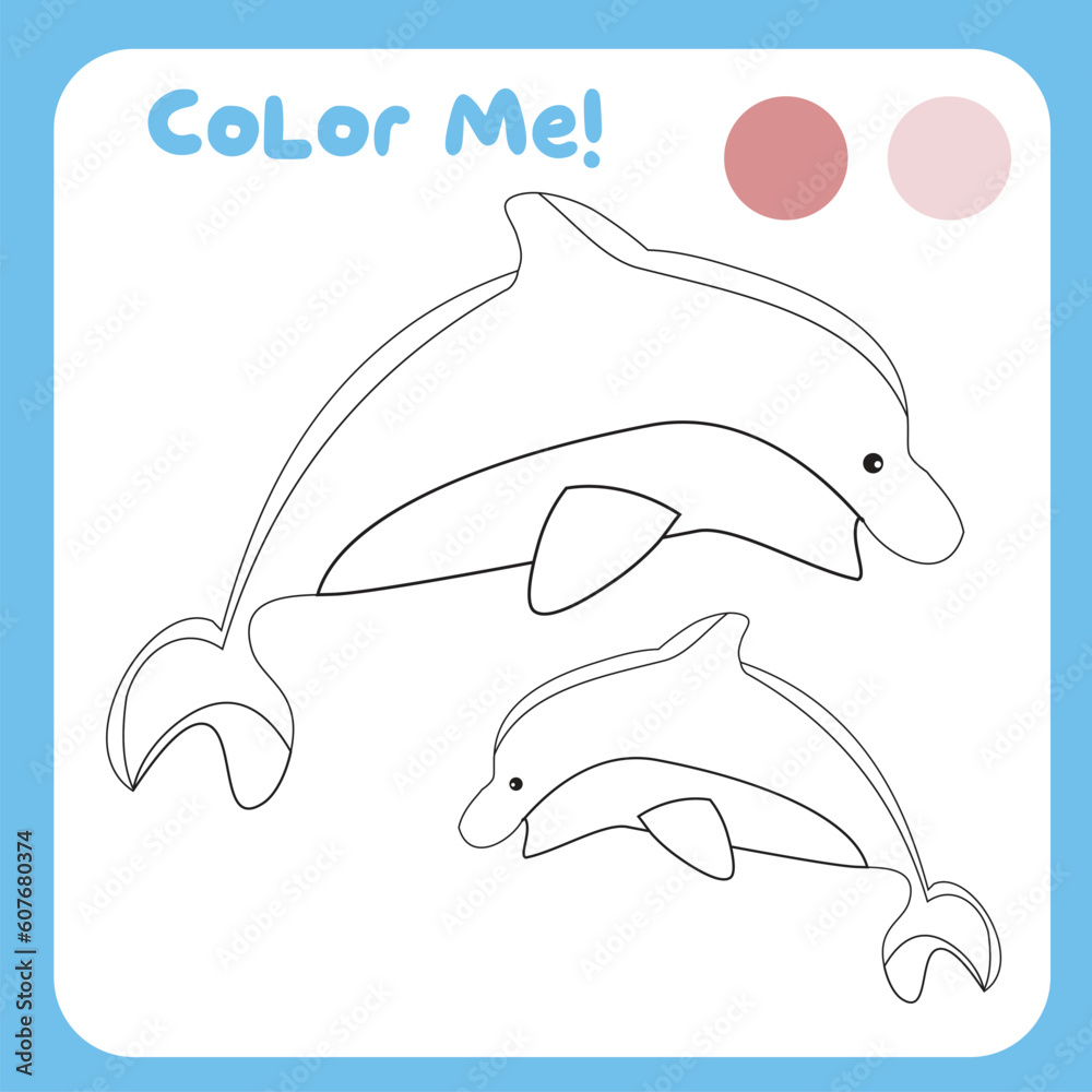 Coloring the dolphins the sea animal. Coloring sea animals worksheet ...