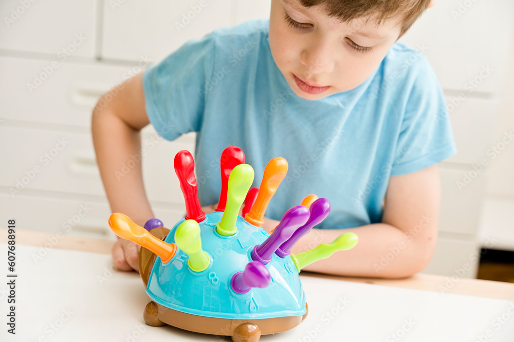 toy for preschool kids. Plastic hedgehog for fine motor skils, to ...