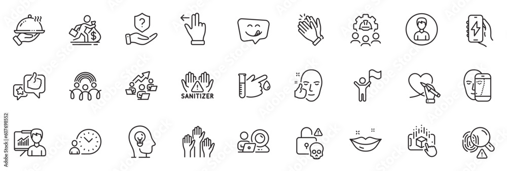Icons pack as Fingerprint, Person and Leadership line icons for app ...