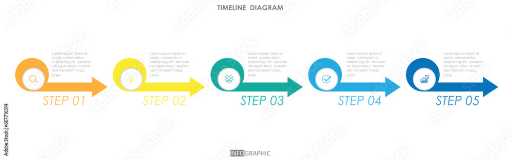 business project arrow circle roadmap timeline diagram Infographic ...