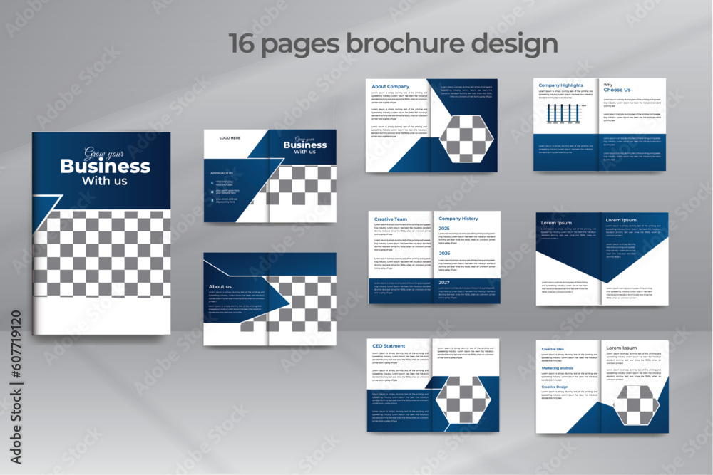 16 Pages Corporate Landscape Business Brochure Design Template ...