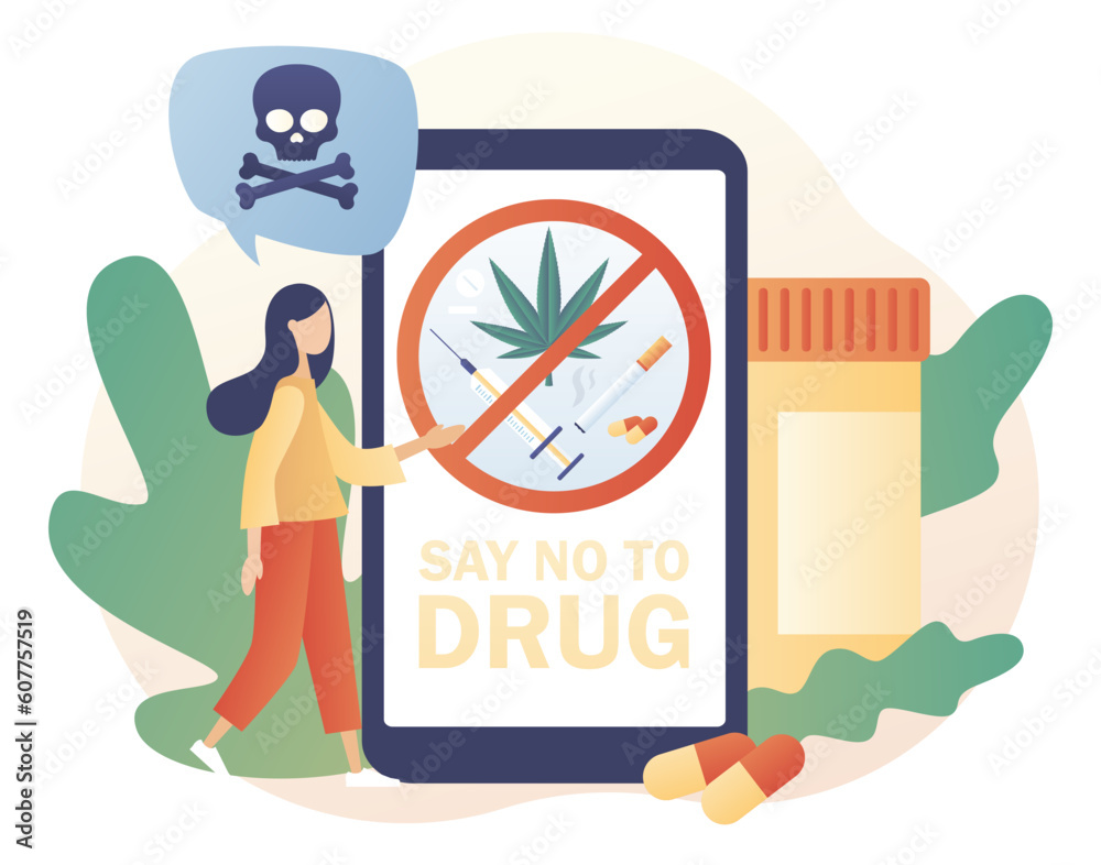 International day against drug abuse. Say no to drug. Addiction ...