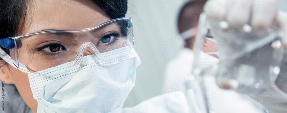 Asian Female Woman Scientist Medical Research Lab or Laboratory ...