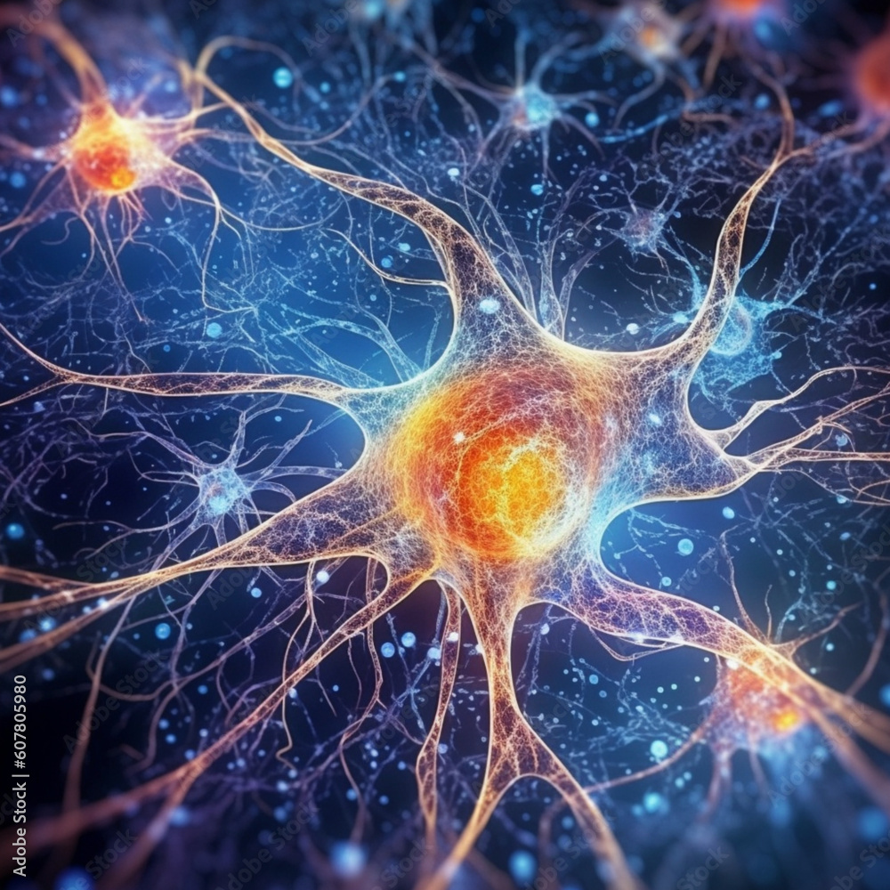 Neuron cells, neuroscience, brain, nervous system, synapses ...
