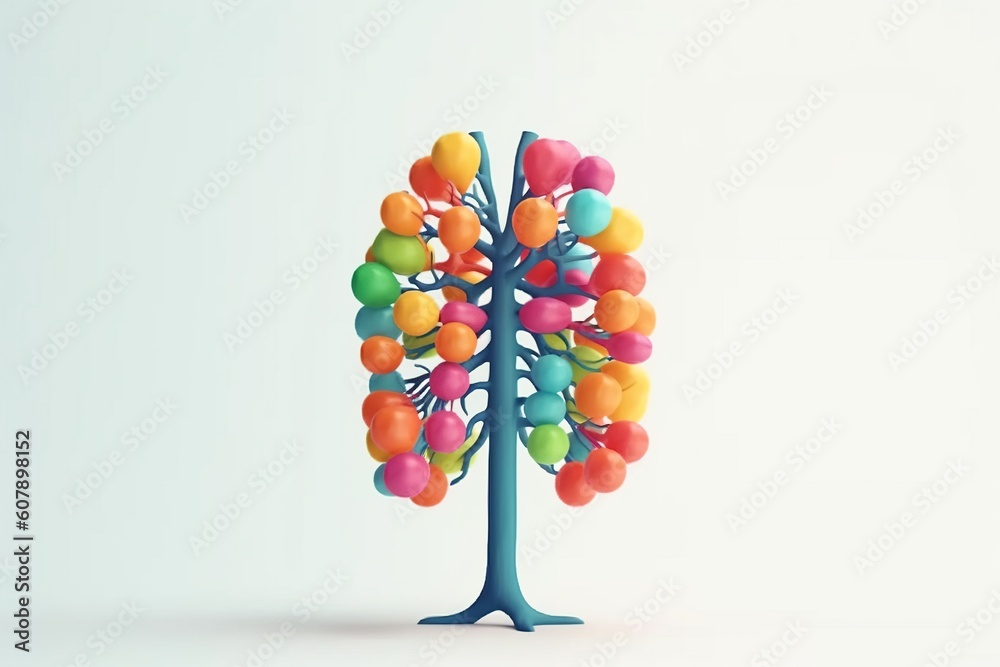 Lungs. Cute cartoon healthy human anatomy internal organ character set ...