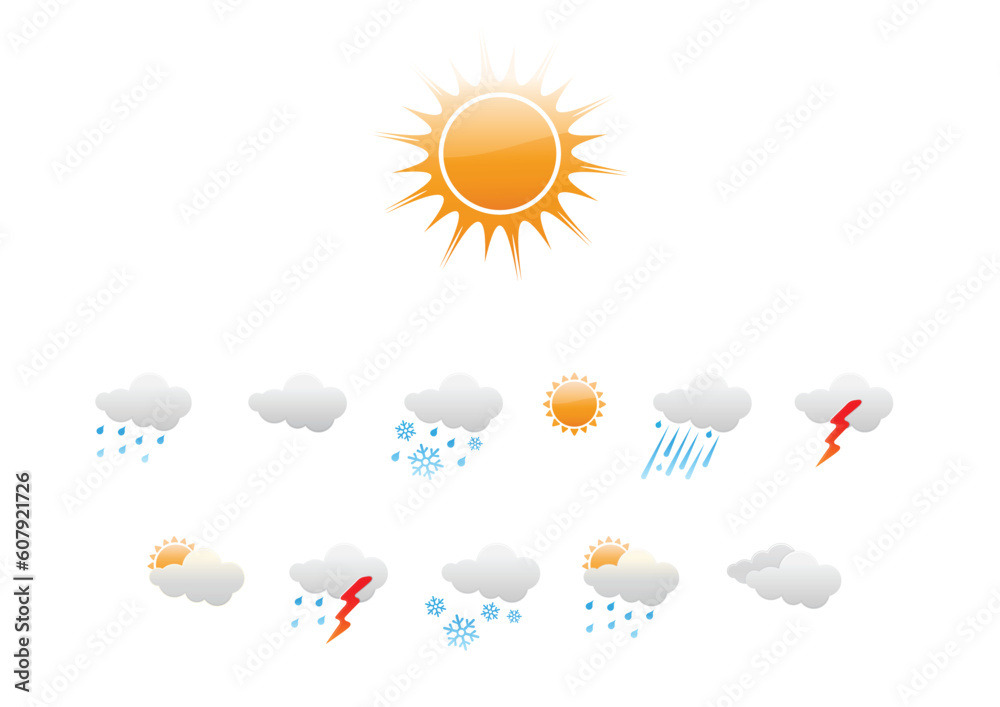 Vector illustration ? set of elegant Weather Icons for all types of ...