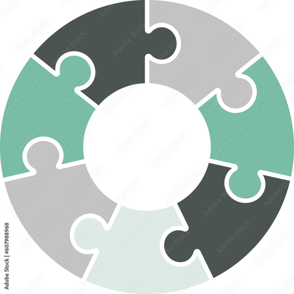 Infographic Pie Flow Chart Jigsaw Cycle Diagram 7 Sections Stock Vector ...