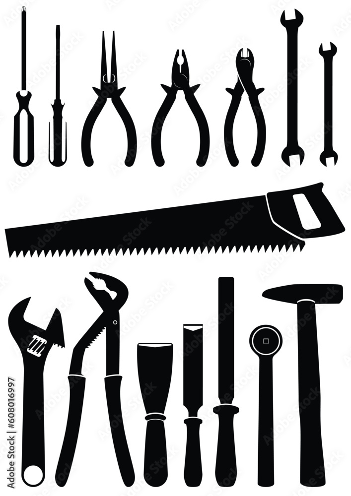 Image vectorielle Stock Vector illustration set of different tools. All ...