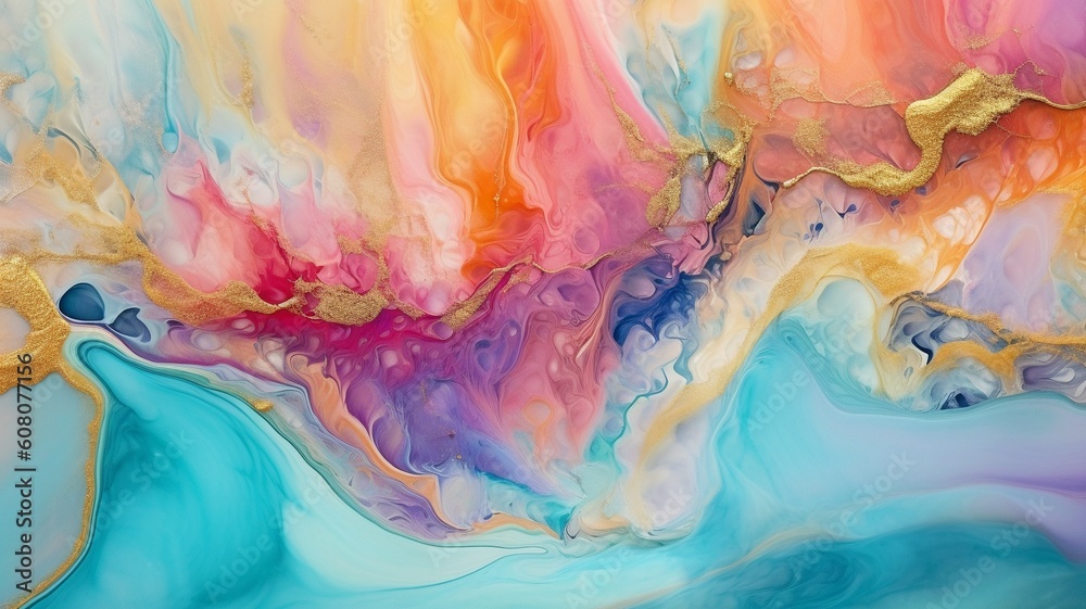 These fluid patterns are shaped by currents of transparent colors ...