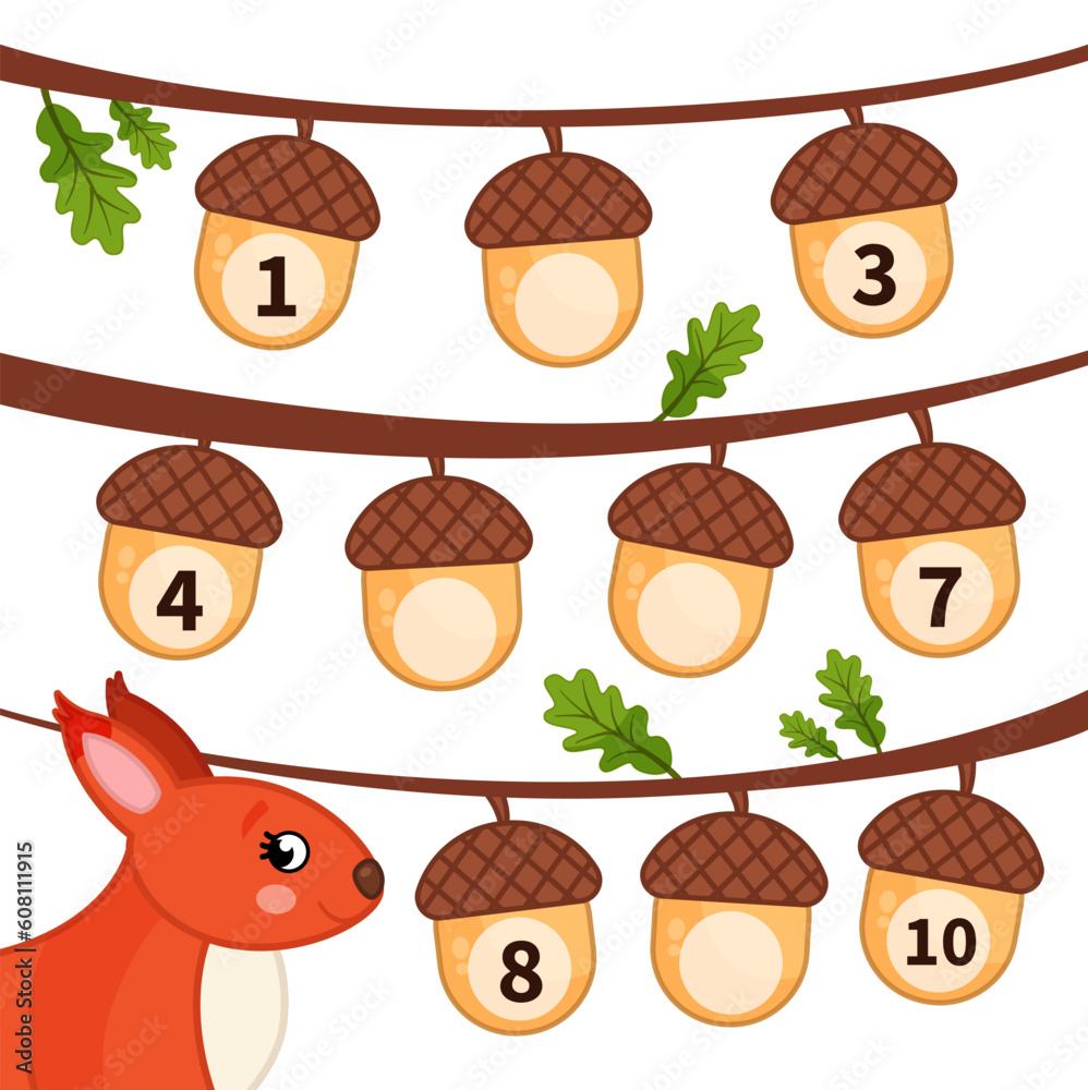 Counting educational children game, math kids activity sheet. Have the ...