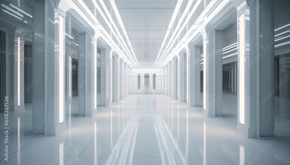 Holy hall interior with marble arches and columns on transparent ...