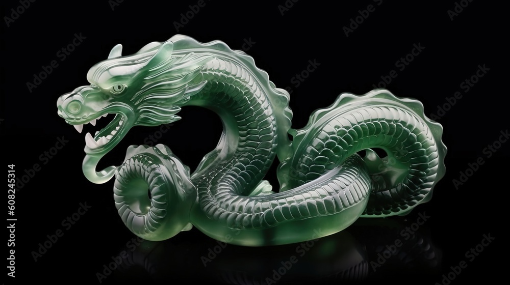 Behold the captivating sight of a serpentine dragon elegantly entwined ...