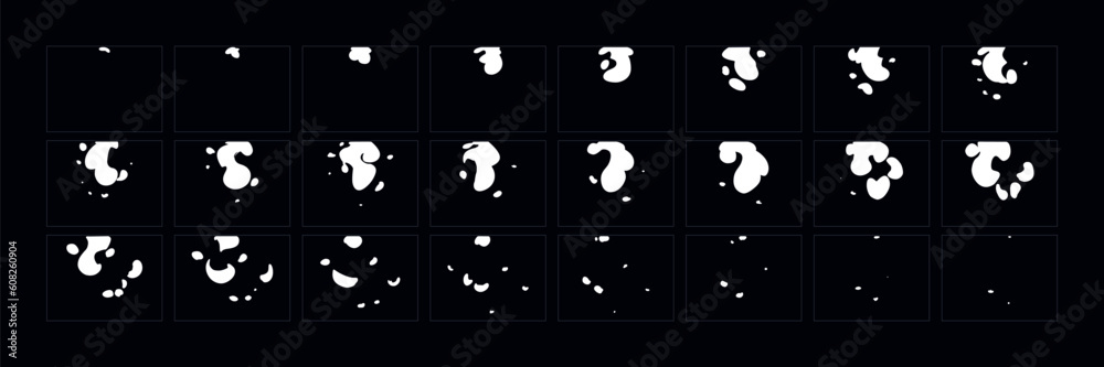 Smoke explosion animation. 2d cartoon smoke animated sprite sheet ...