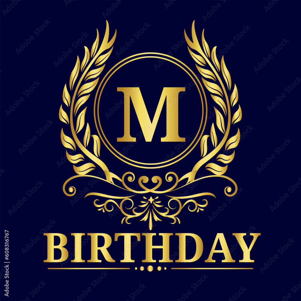 Letter M Alphabet, Golden Letter M Luxury Gold Alphabet Vector Design ...