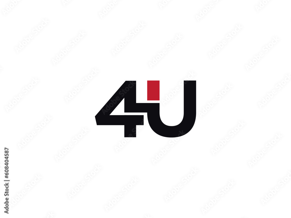 4U Letter Logo Designs, Alphabet 4u Number Logo Monogram Stock Vector ...