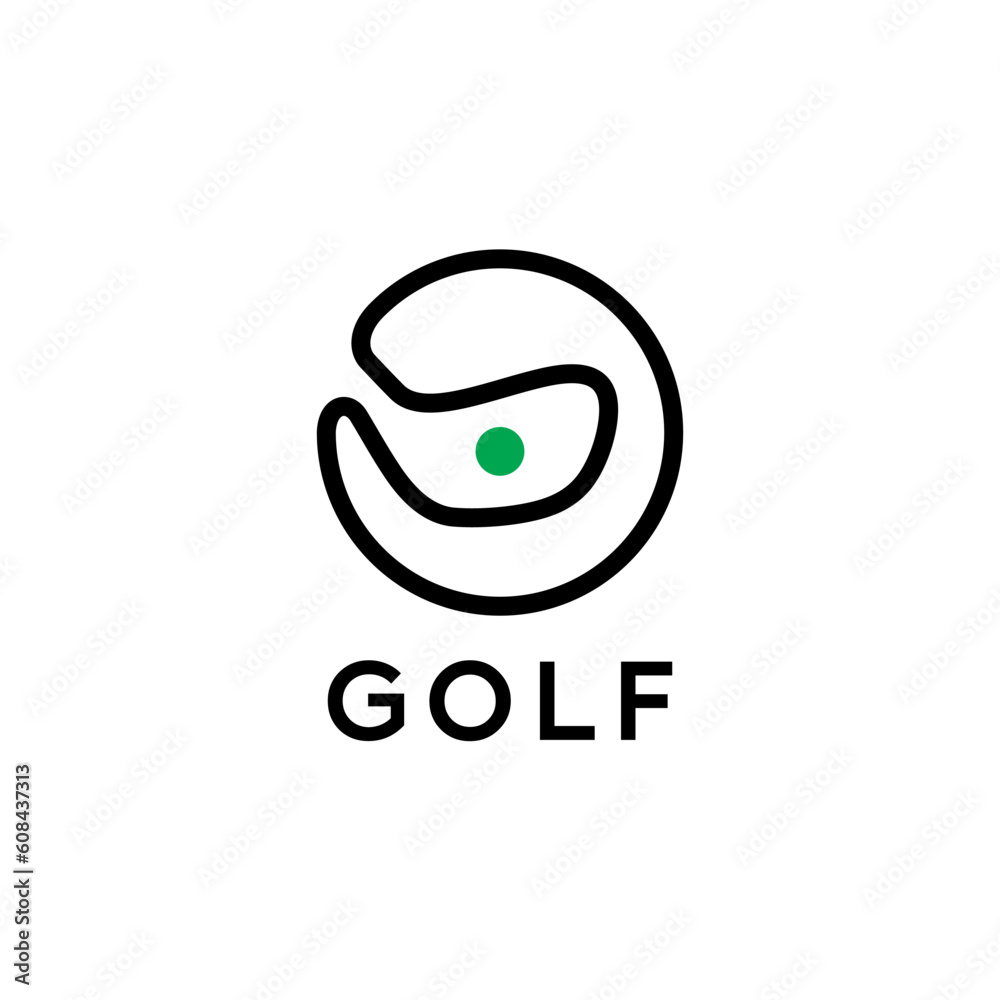 Golf game play logo design Swing fairway green putt drive vector ...