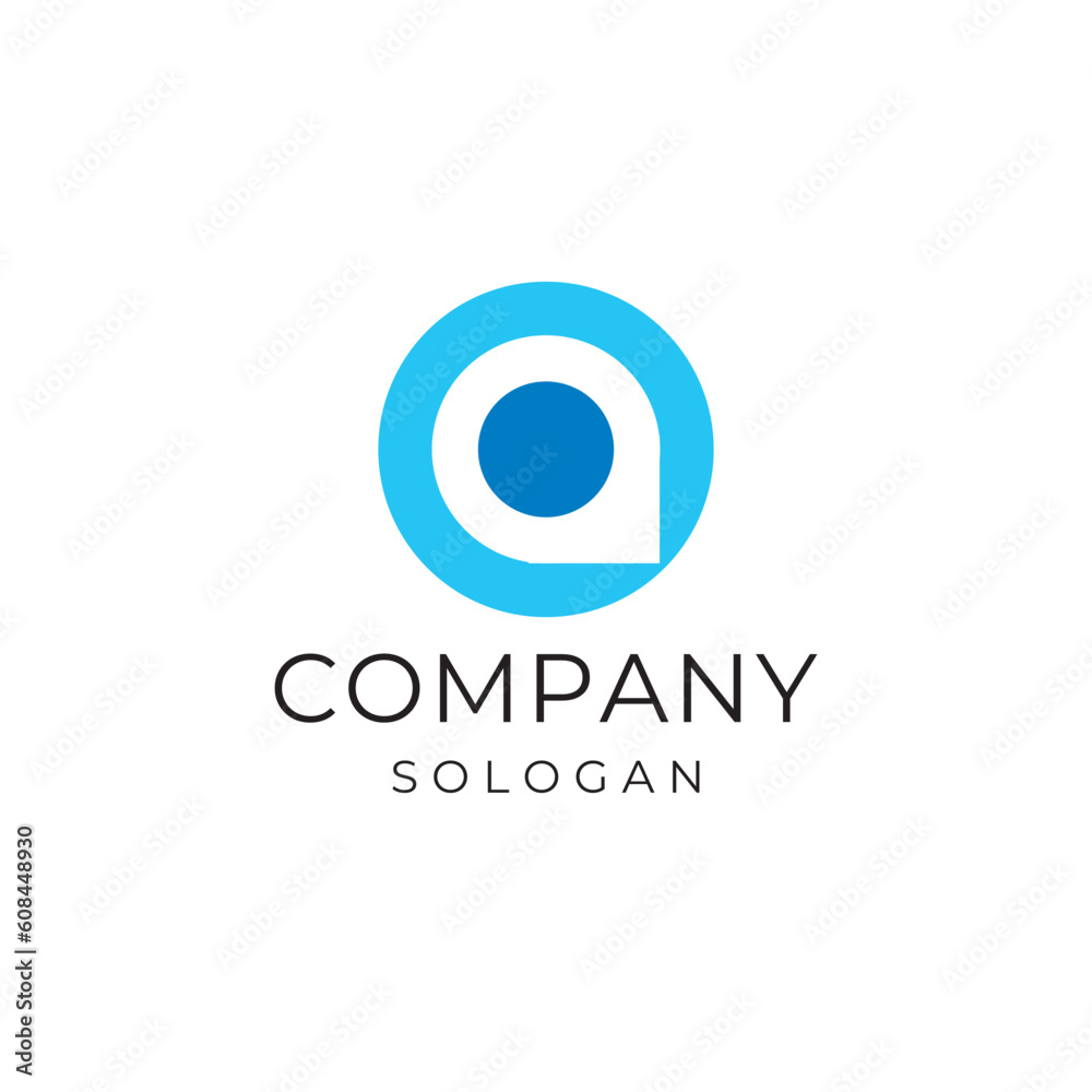 Core area map pin round circle logo design vector template editable ...