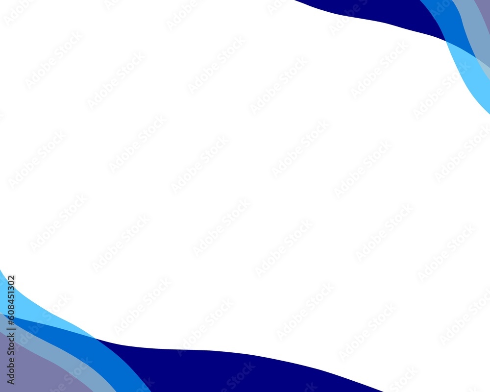 white background with blue corner border, blank space presentation page ...