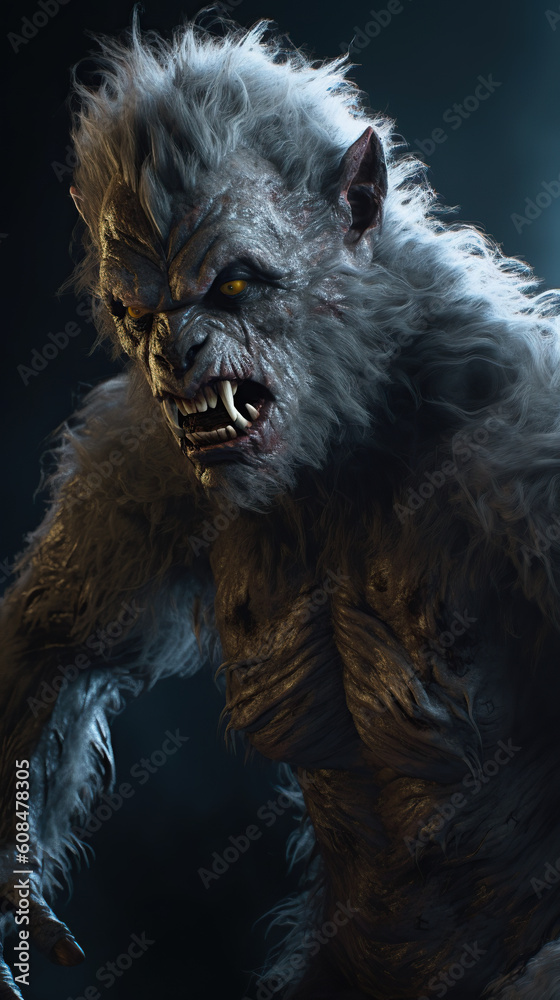 Ilustración de Stock scary werewolf monster. vintage. classic monster ...