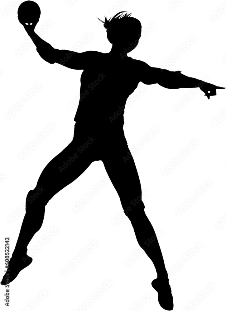 Digital png silhouette image of female handball player on transparent ...