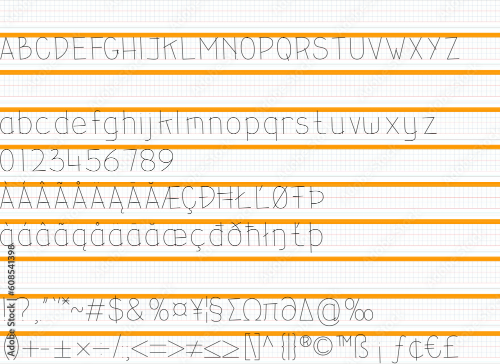 Editable typeface concept in outline. Stock Vector | Adobe Stock