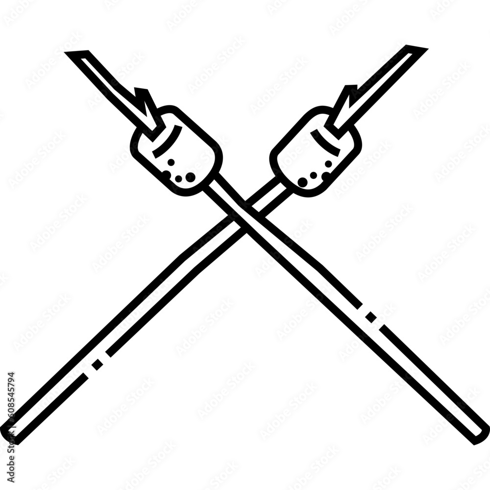 roasted marshmallow stick linear icon Stock Vector | Adobe Stock