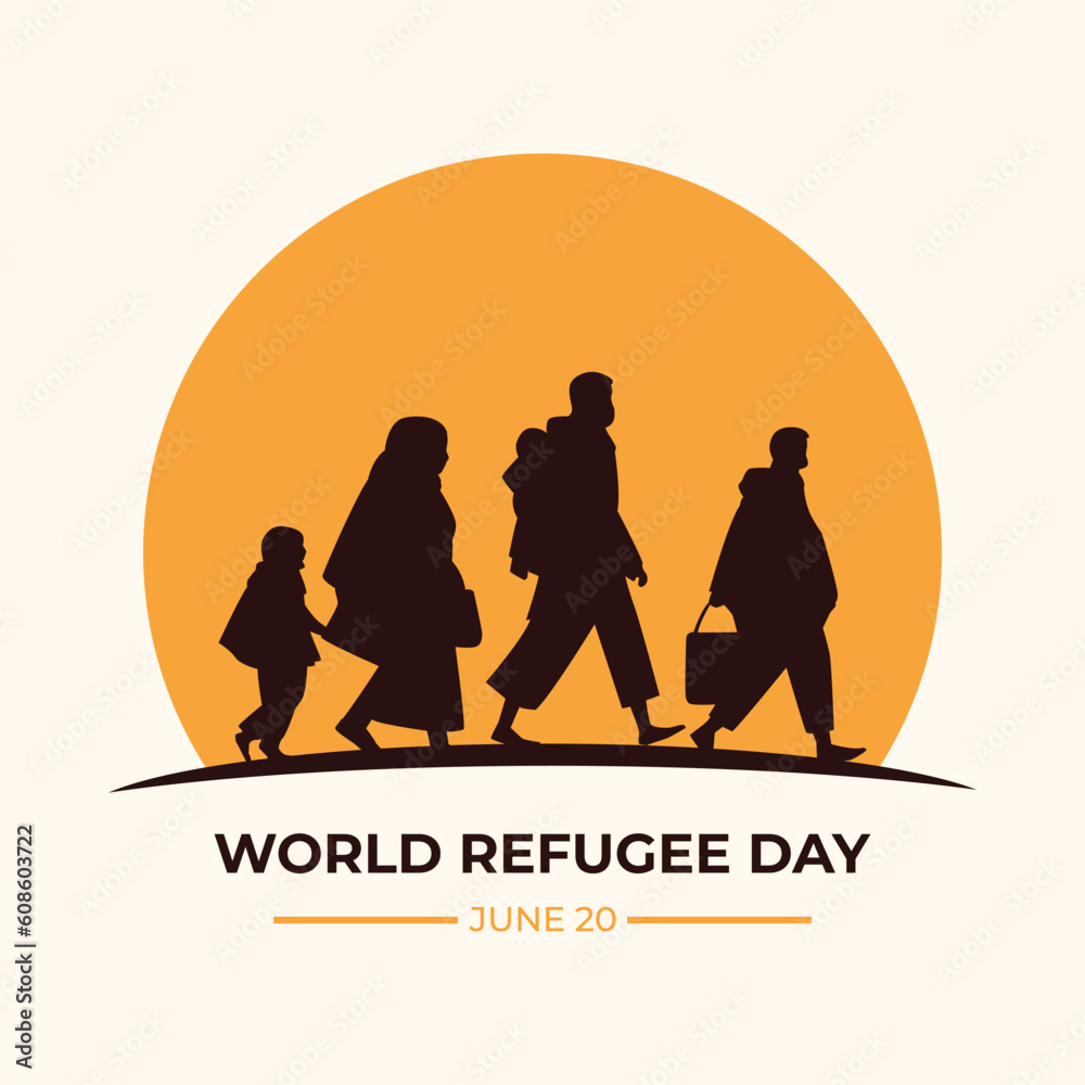 World refugee day template vector stock, suitable for poster, banner ...